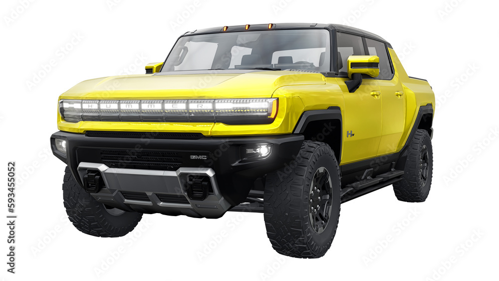 San Diego, USA. April 14, 2023. GMC Hummer EV 2022 is an all-electric ...