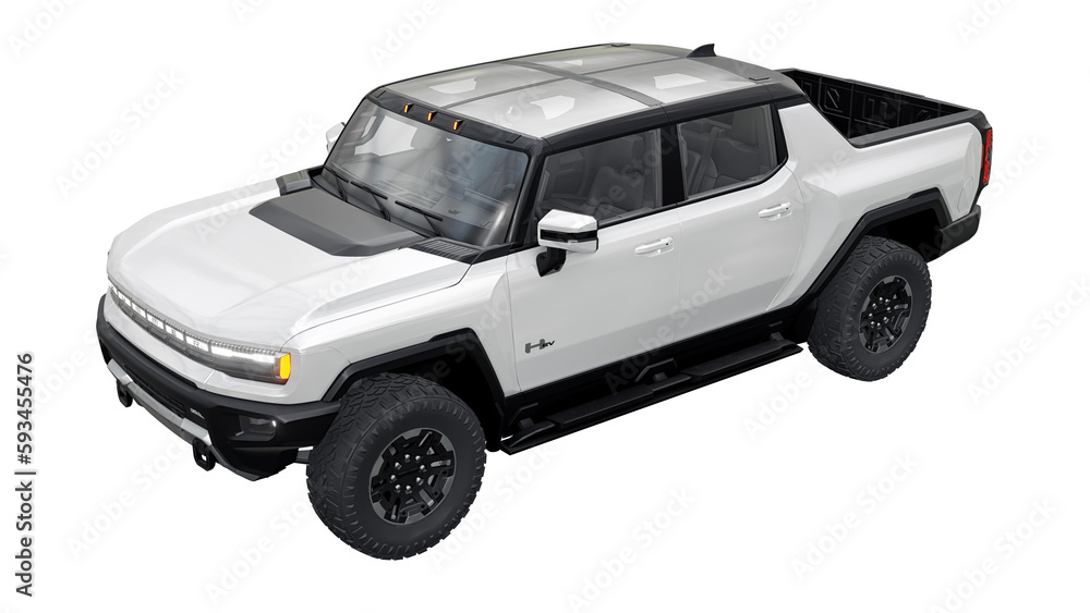 San Diego, USA. April 14, 2023. GMC Hummer EV 2022 is an all-electric ...