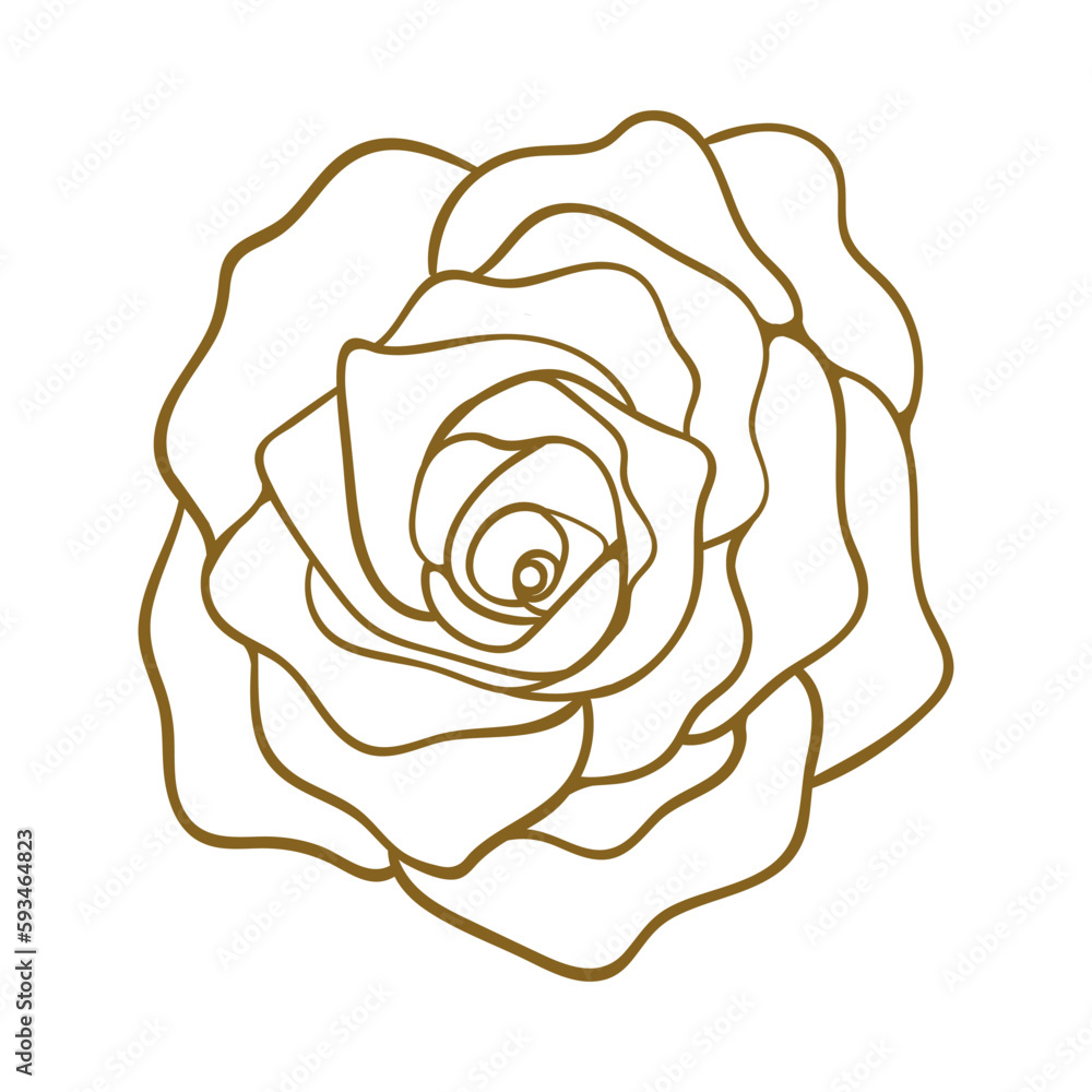 Rose bud icon front view. Simple elegant rose flower pattern for ...