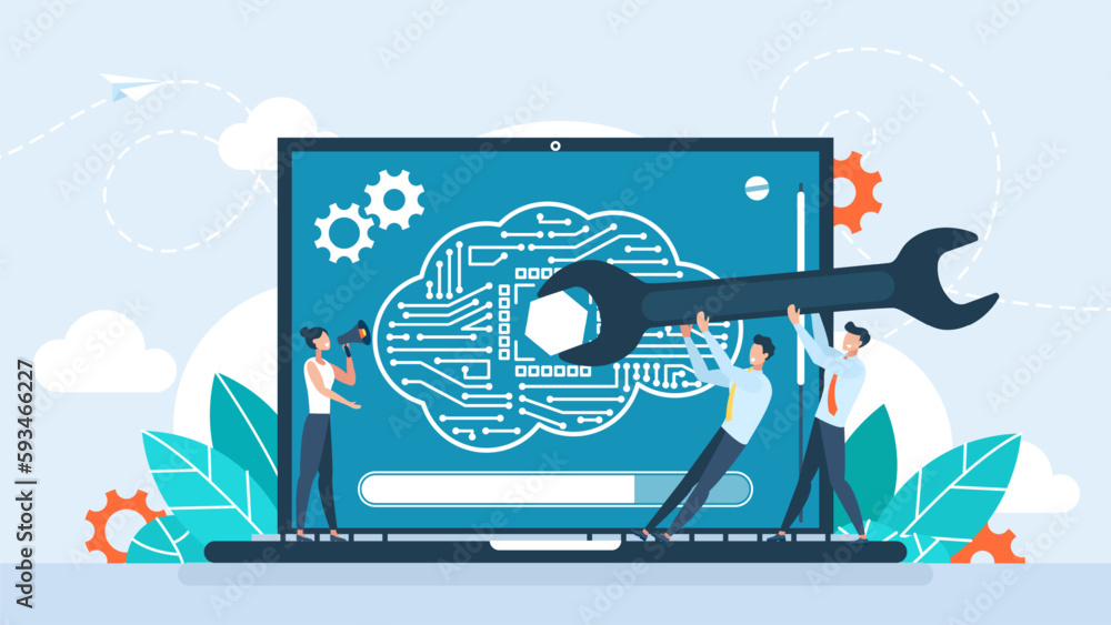 Innovative technology. Artificial intelligence flowchart, machine ... Innovative technology. Artificial intelligence flowchart, machine ...