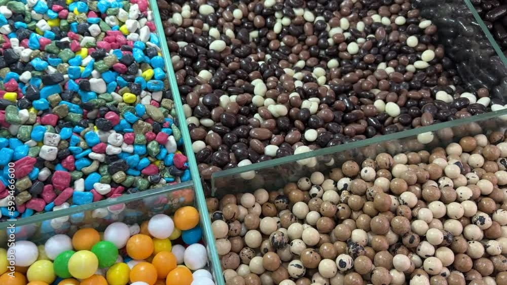 Confectionery market, sale of various types of sweets and licorice ...