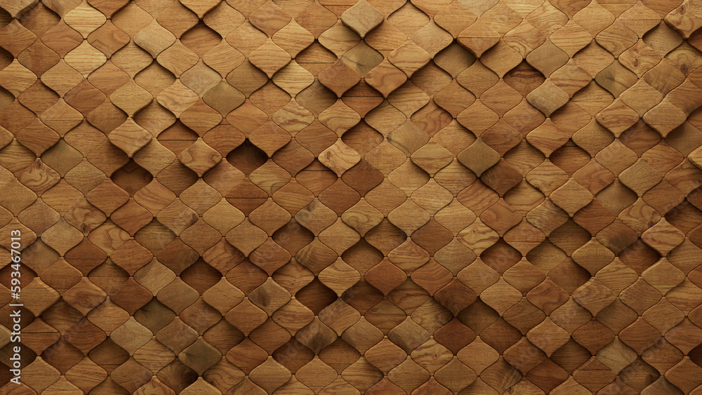 Soft sheen, Wood Wall background with tiles. 3D, tile Wallpaper with ...