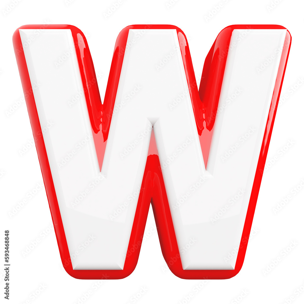 3d letter W red font render Stock Illustration | Adobe Stock