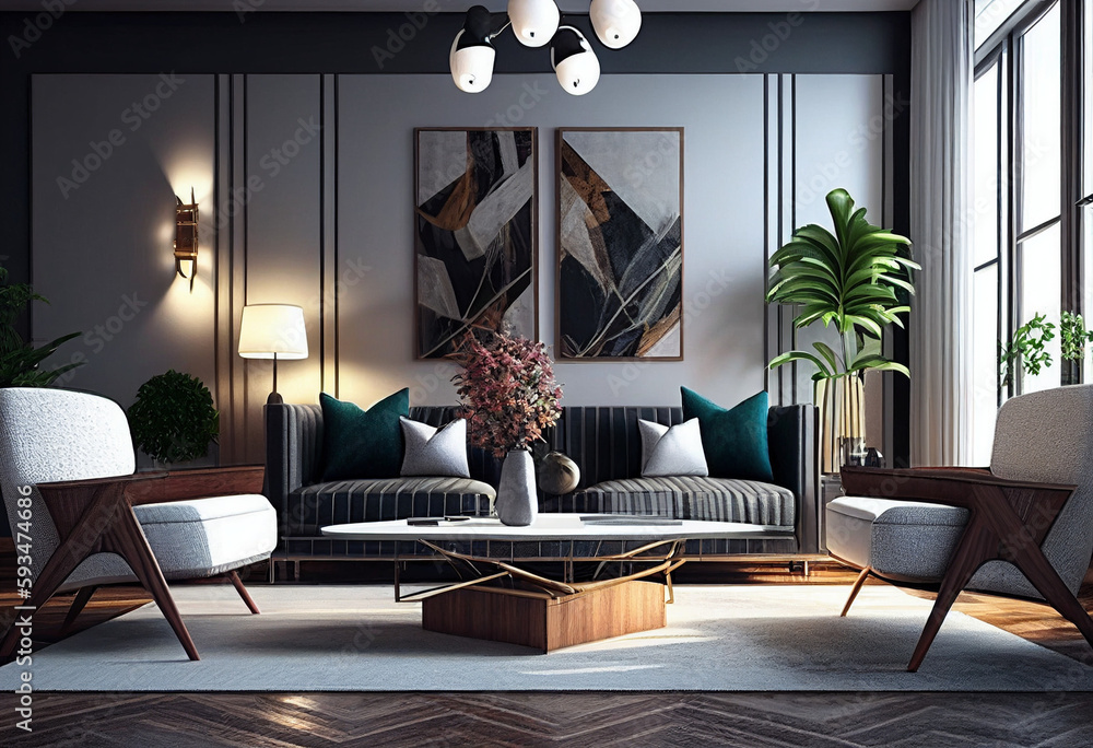 Design a contemporary living room furniture set for a modern house ...