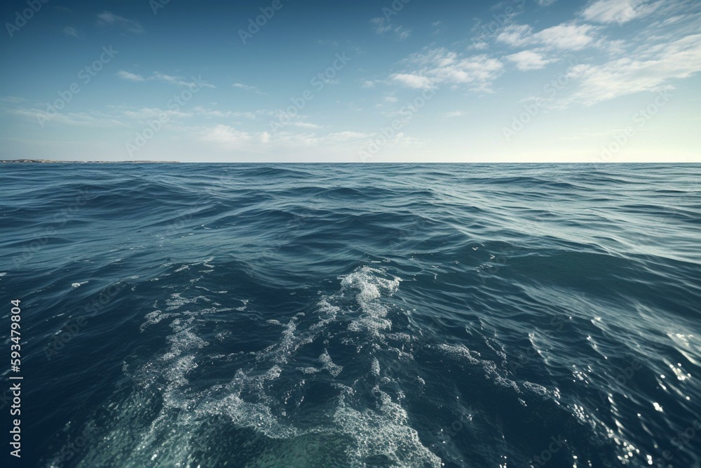 The ocean is blue. Natural sky background with ocean surface ...