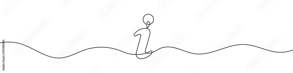 Information symboln in continuous line drawing style. Line art of ...