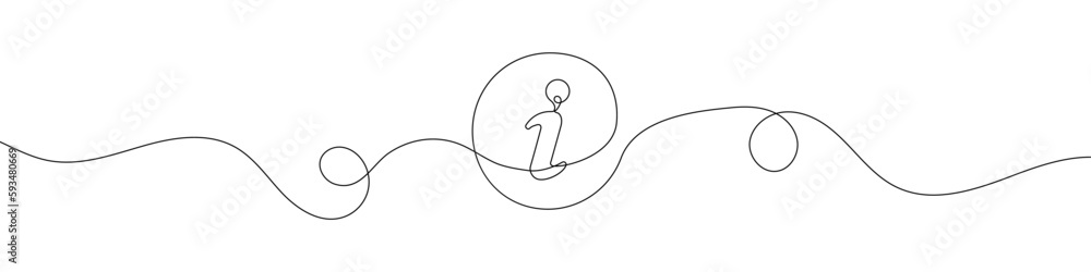 Information symboln in continuous line drawing style. Line art of ...
