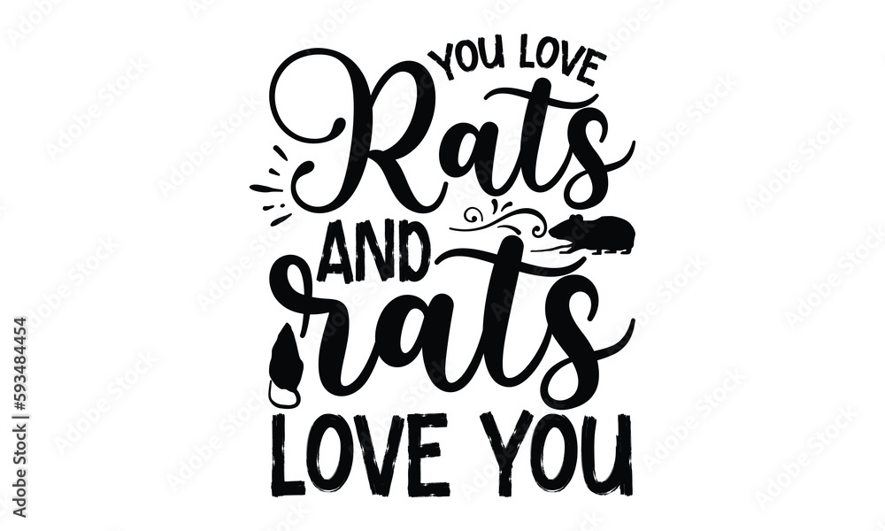 Vetor de you love rats and rats love you- rats and mice T shirt design ...