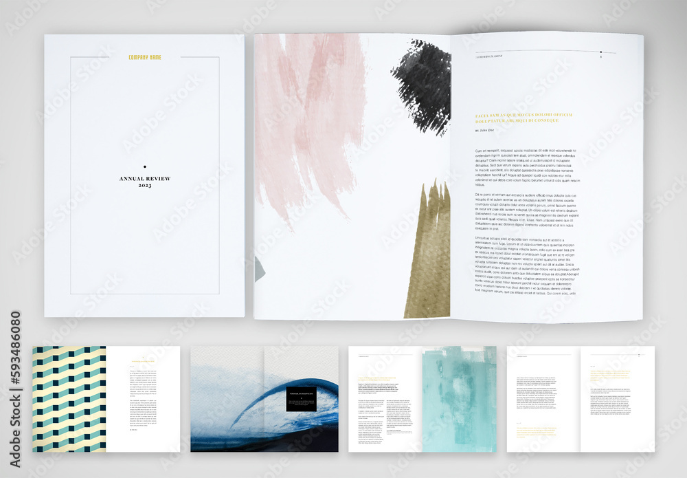 Modern Annual Review Layout Stock Template | Adobe Stock