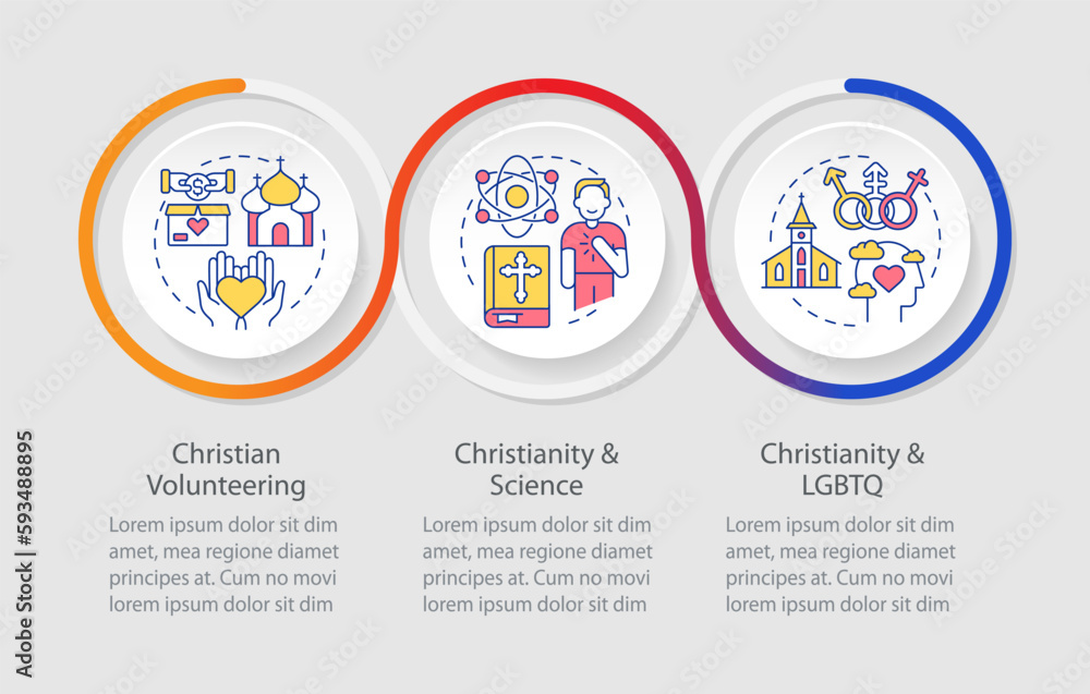 Modern Christianity loop infographic template. Religion. Data ...