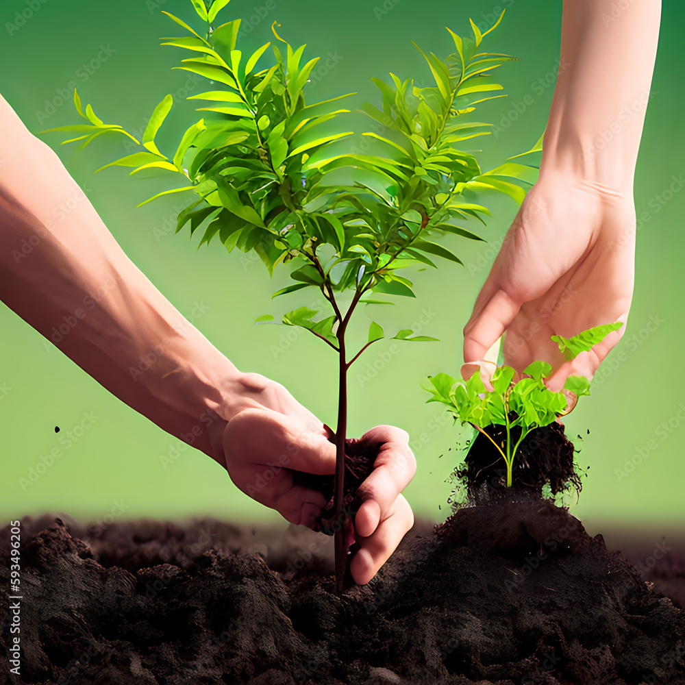 Hands planting a sapling, showcasing the need for afforestation and ...
