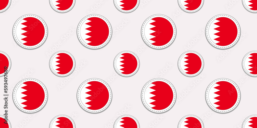 Bahrain flag seamless pattern. Bahraini background. Vector circle icons ...