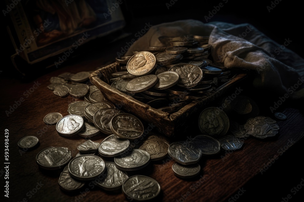 Judas 30 pieces of silver, sack thirty coins biblical symbol betrayal ...