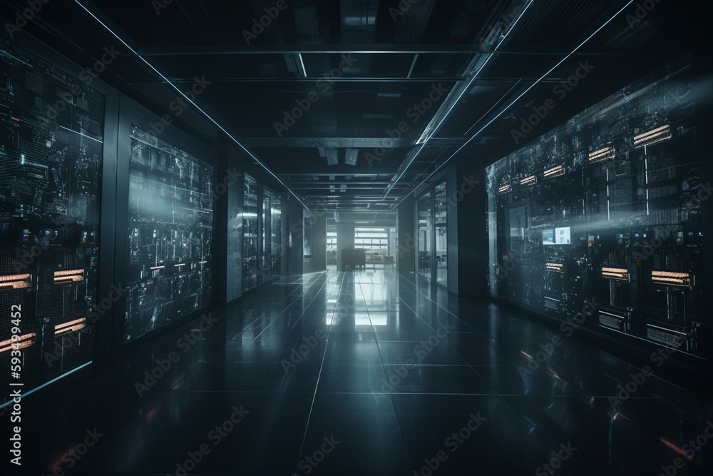 Generative AI image of modern data center Stock Illustration | Adobe Stock