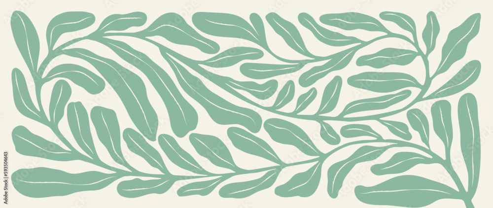 Matisse art background vector. Abstract natural hand drawn pattern ...