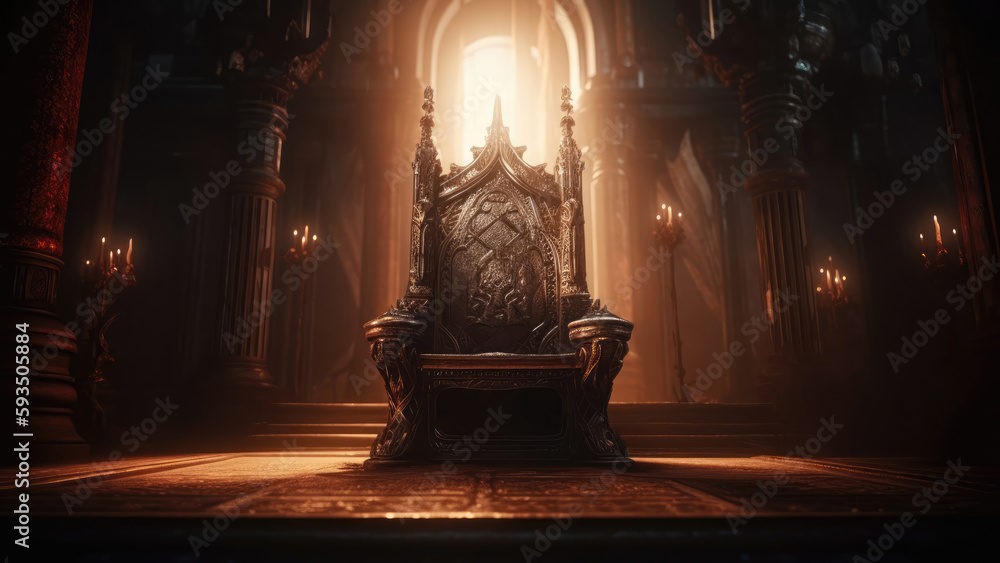 Fantasy world, royal throne, digital illustration, AI generated Stock ...
