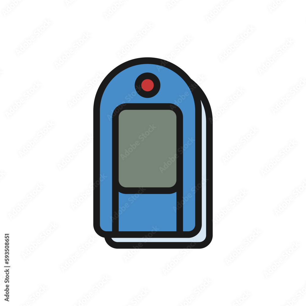 Oximeter blue red color fill icon, measure the level of saturation or ...