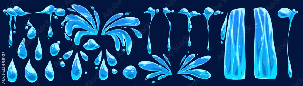 Cartoon water tear vector icon set vector. Liquid drop graphic with ...