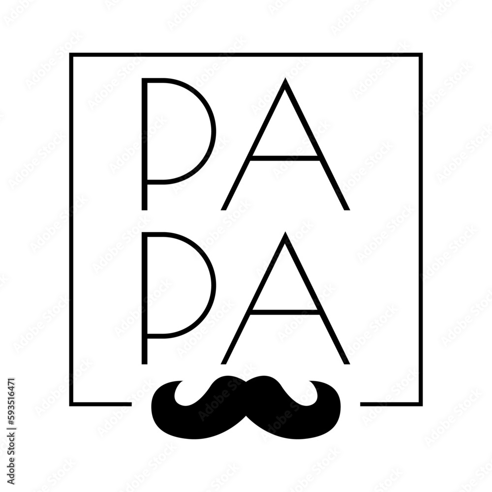 Día del Padre. Logo con letras palabra paoá en texto manuscrito con ...