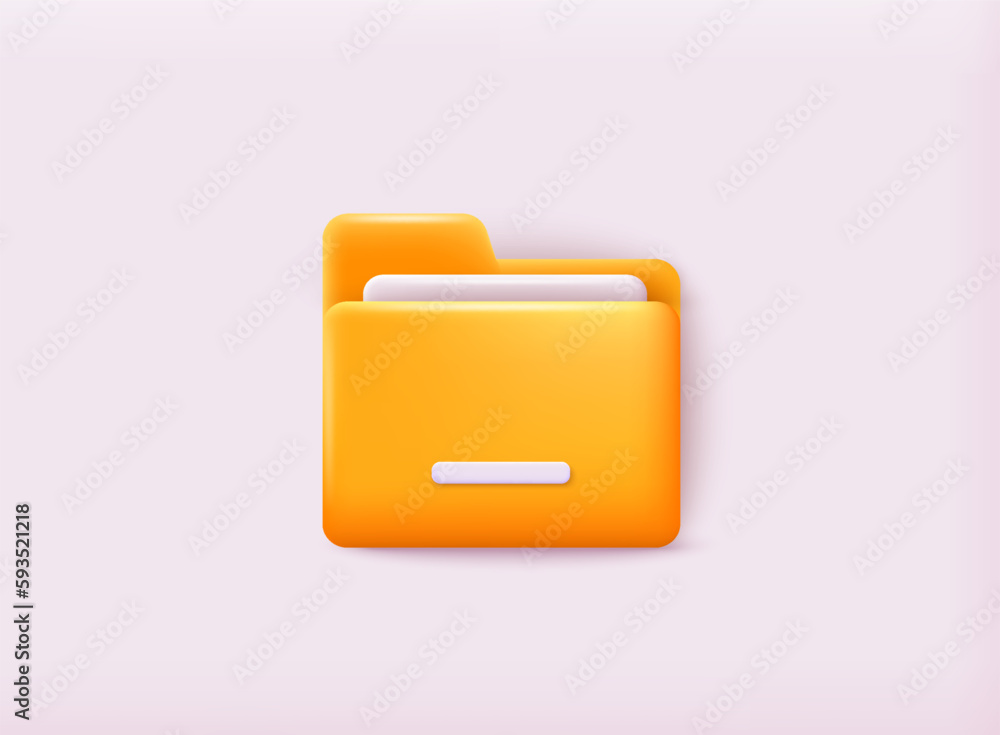 Folder with files. 3D Web Vector Illustrations. Stock Vector | Adobe Stock
