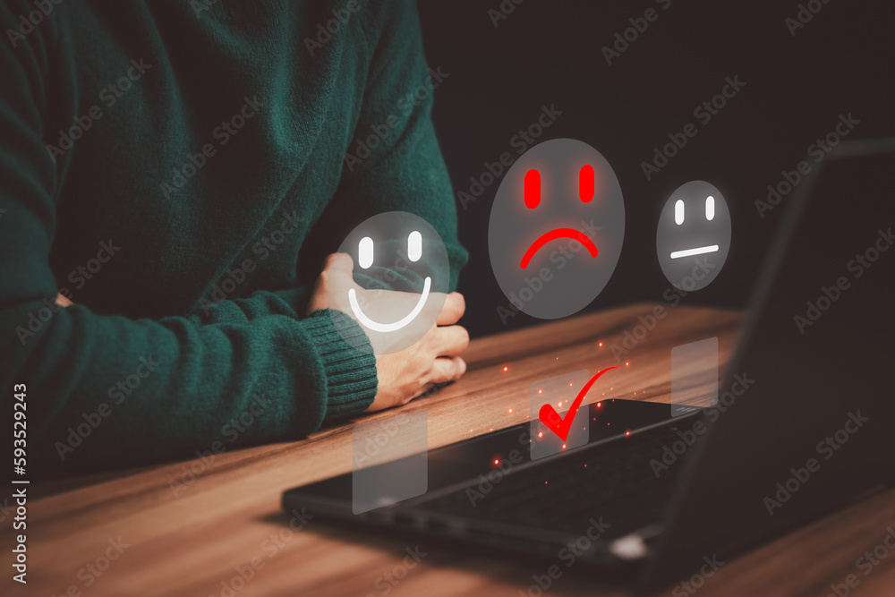 Business service concept of customer testimonial experience ...