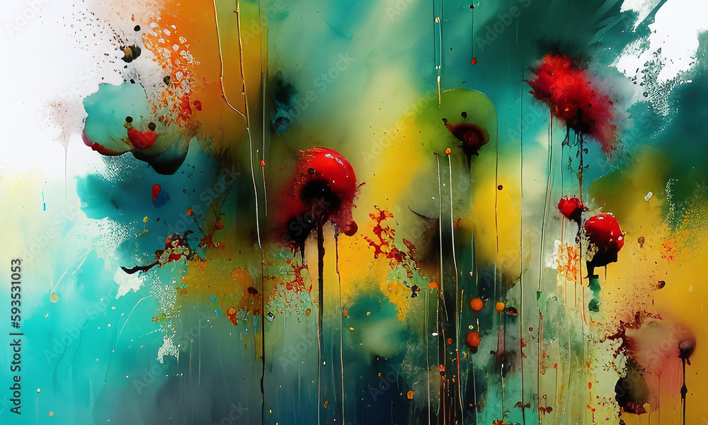 Painting with oil paints. Conceptual abstract hand painting. The ...