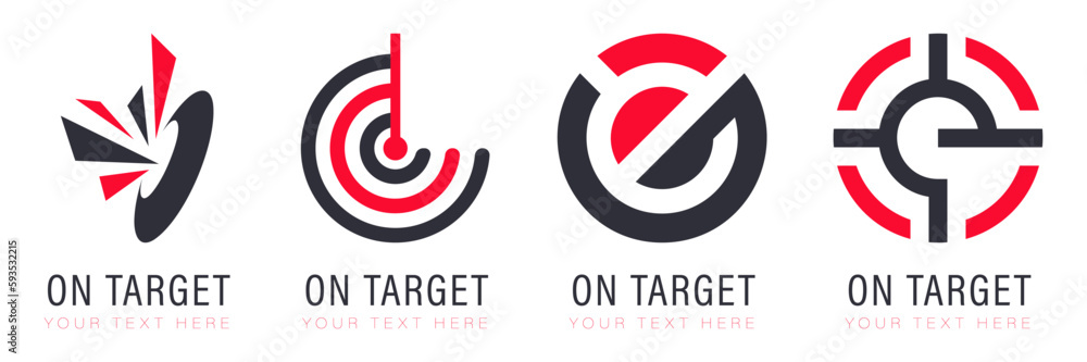 Business company target logo collection. Set of target logo icons Stock ...