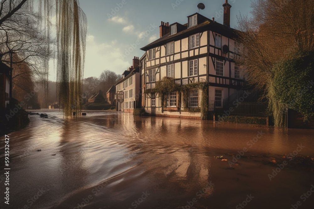 Flooding at Bewdley, major flood waters submerge pathways and threaten ...