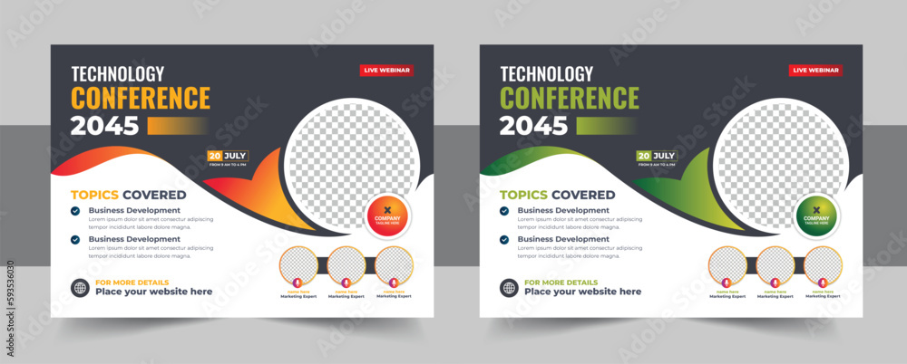 Conference event banner layout, Abstract live webinar and corporate ...