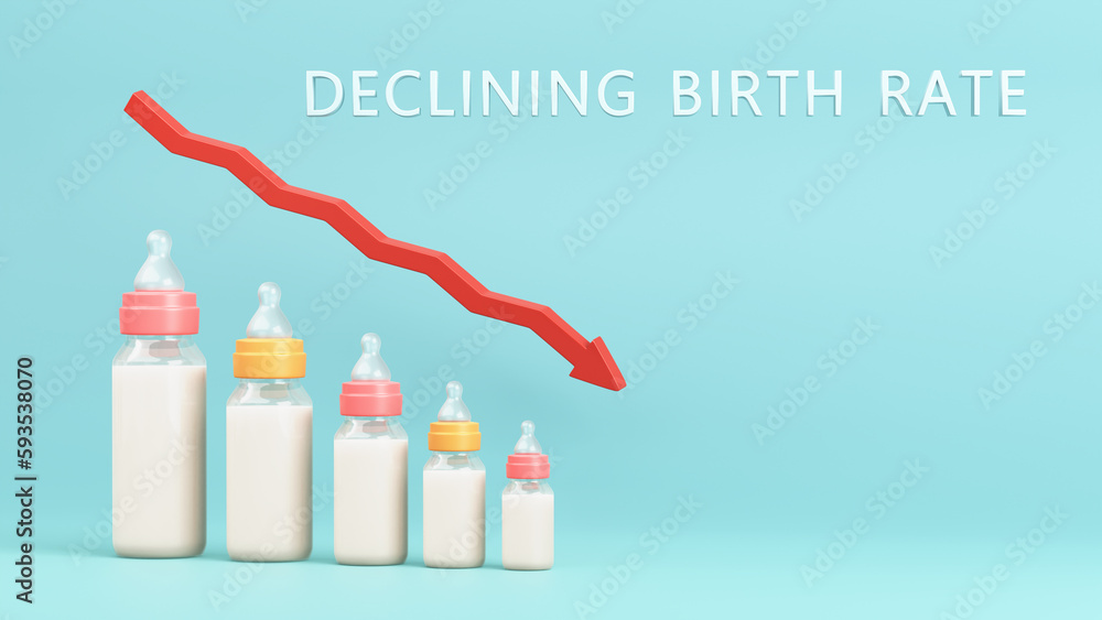 Fertility decline concept. Depopulation, demographic crisis. Baby ...