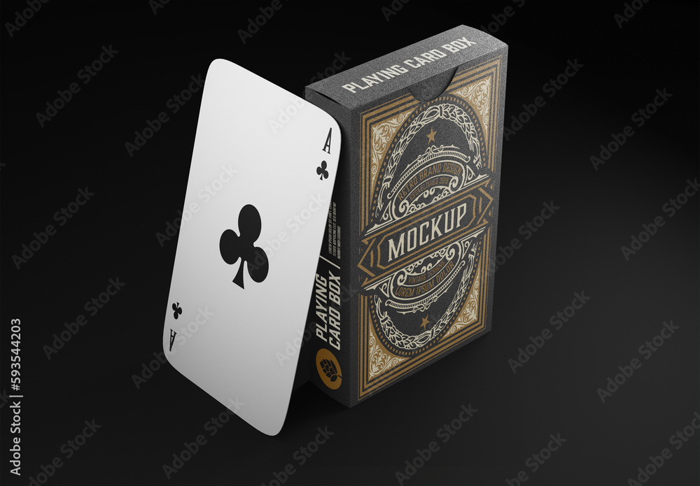 Box with Playing Cards Mockup Stock Template | Adobe Stock