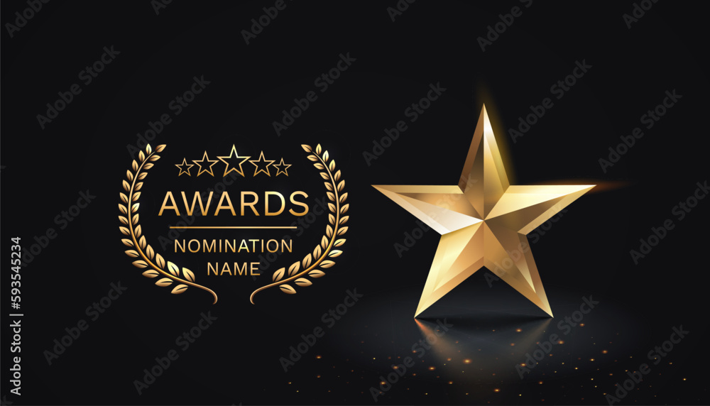 Awards nomination name podium, golden prize event, scene star ceremony ...