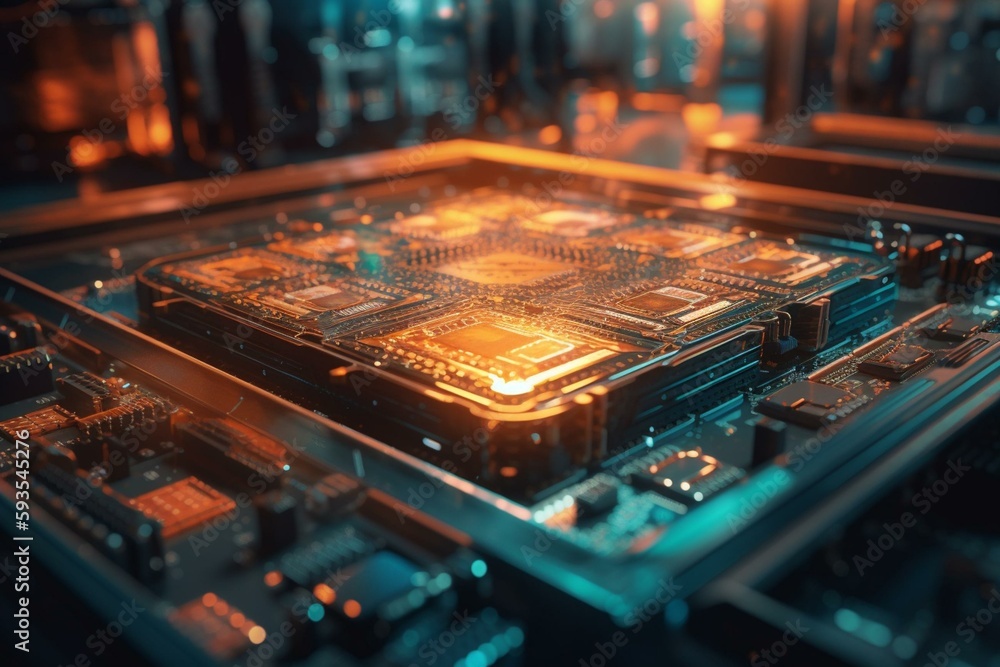 Printed circuit board futuristic server/Circuit board futuristic server ...