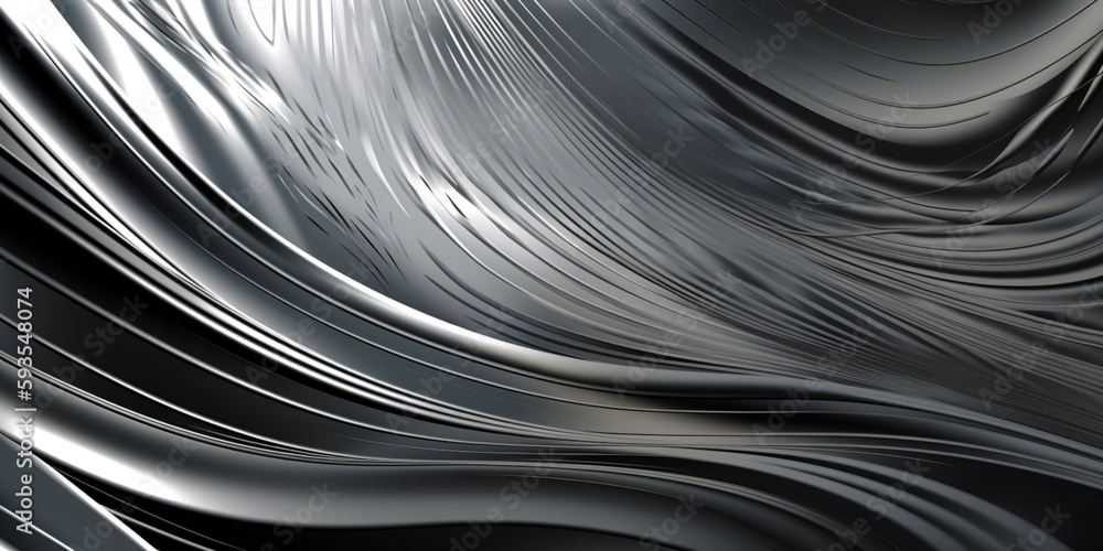 Abstract silver wavy background and metallic texture effect. ai ...
