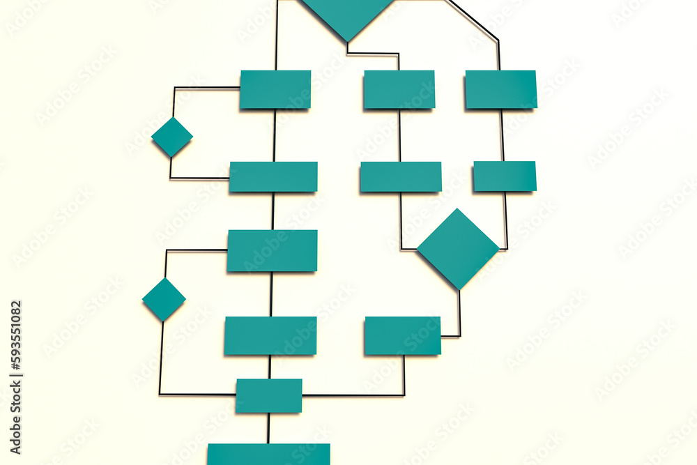 Business Flow Chart Workflow And Processes Green Flow Chart To Visualize A Concept Industrial
