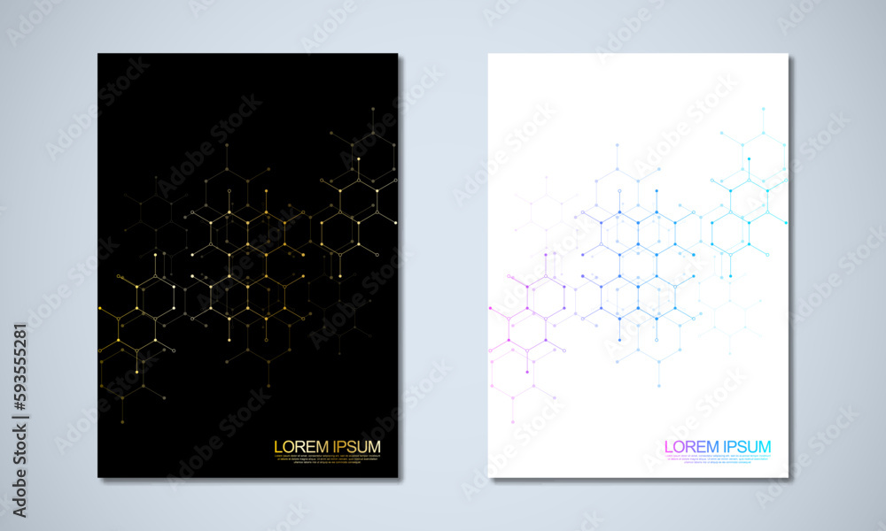Abstract geometric background with hexagons shape pattern for a ...