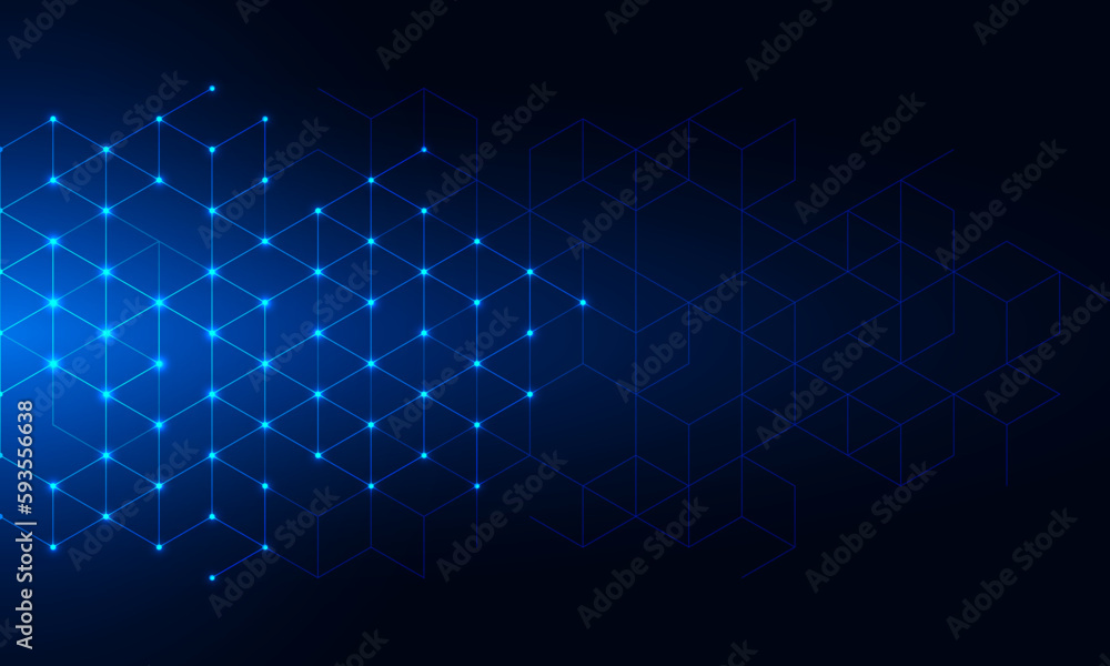 Abstract technology background and design element with hexagons pattern ...