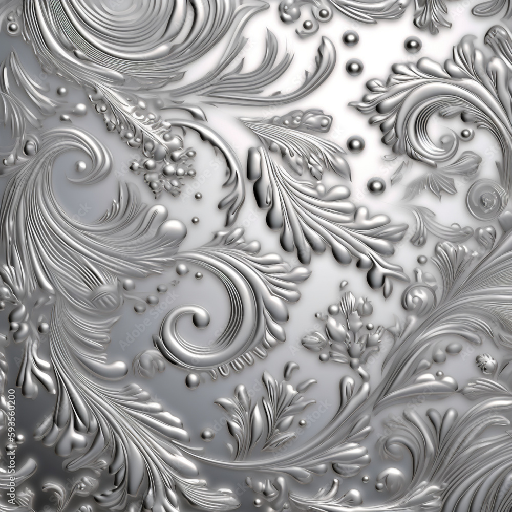Abstract silver seamless background and metallic texture effect ...