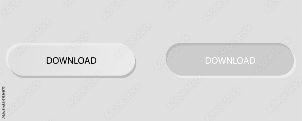 Gray download button icon. Download and click download buttons in ...