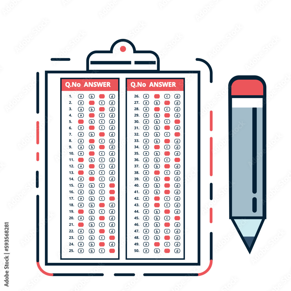 OMR Sheet Vector Design Stock Vector | Adobe Stock