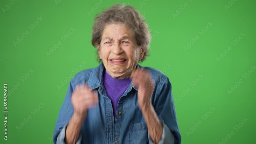 Vidéo Stock Angry upset irritated frustrated sad angry elderly senior ...