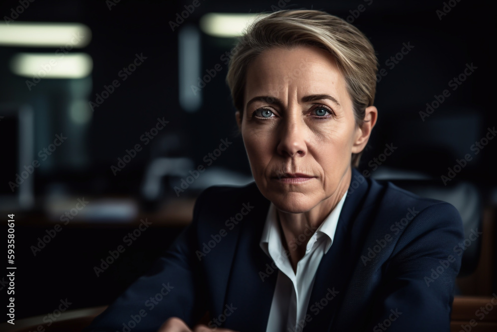 Portrait of a female CEO, captured in a moment of strength and ...