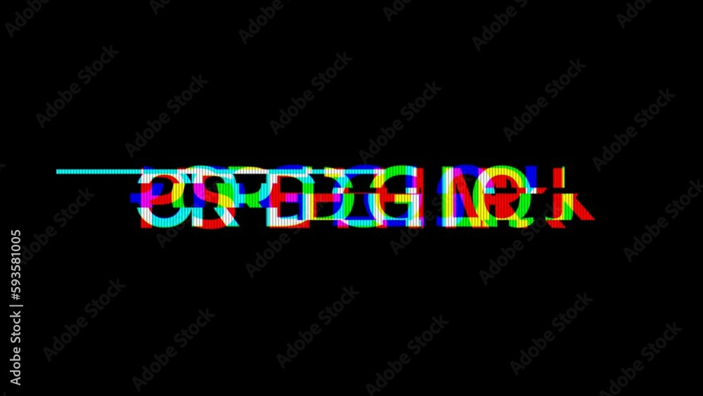 Glitchy text LOADING. Text LOADING with red blue glitch effect, fast and random switch symbols ...