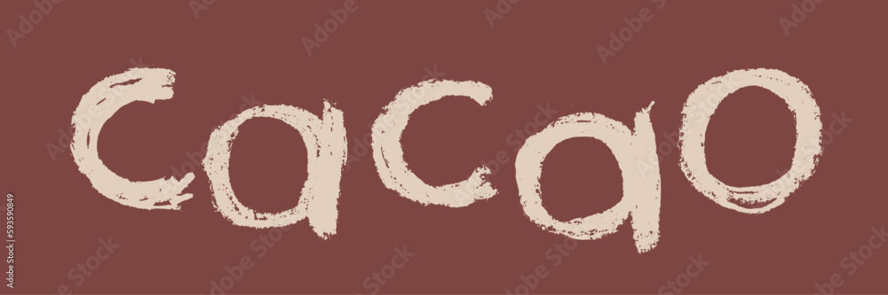 Vintage Cocoa lettering emblem. Hand drawn sketch vector Cacao writing ...