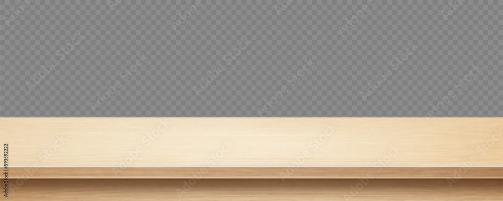 Wooden surface of desk isolated on transparent background. Kitchen top ...