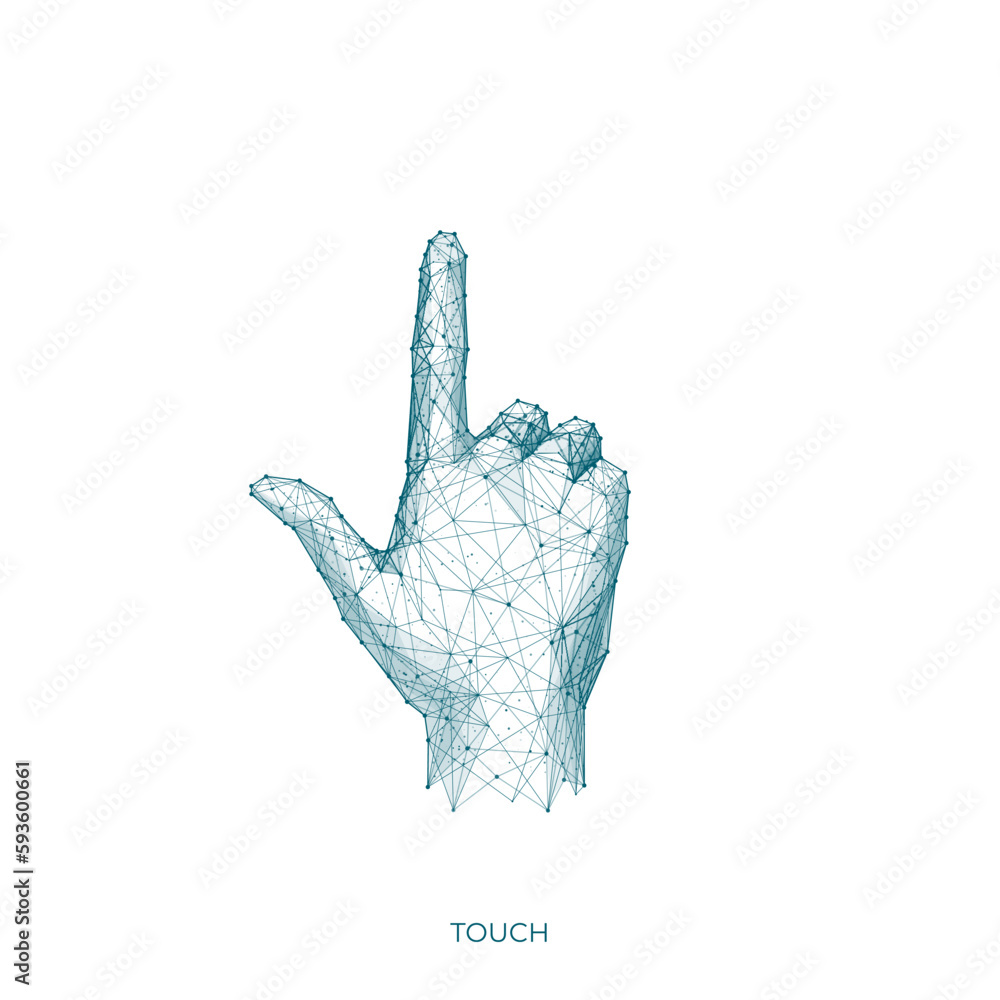 Digital hand pointing something. Abstract digital hand. Forefinger in ...