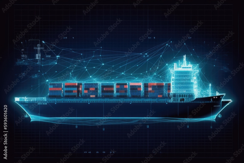 Container cargo ship global business logistics import export freight ...