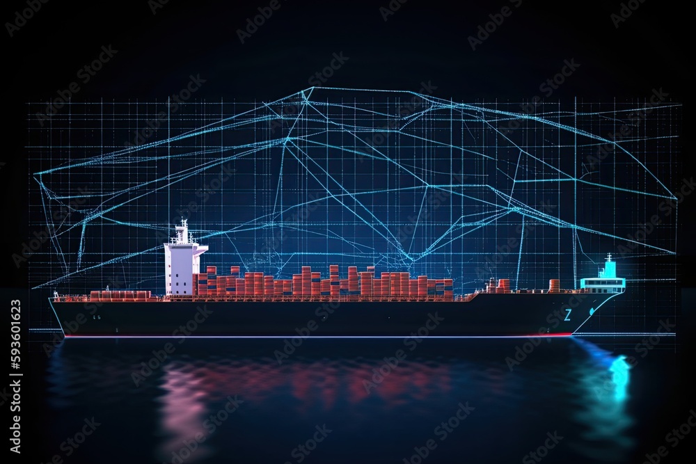 Container cargo ship global business logistics import export freight ...