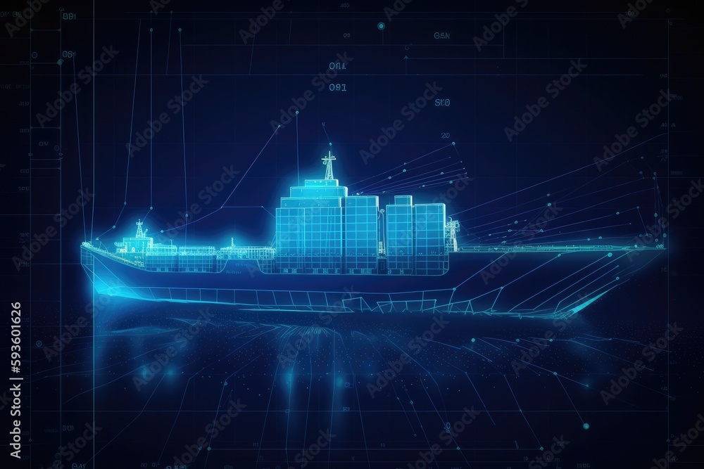 Container cargo ship global business logistics import export freight ...