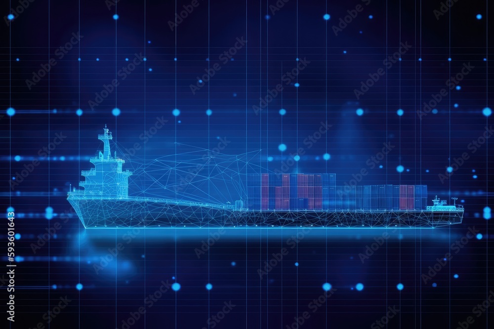 Container cargo ship global business logistics import export freight ...